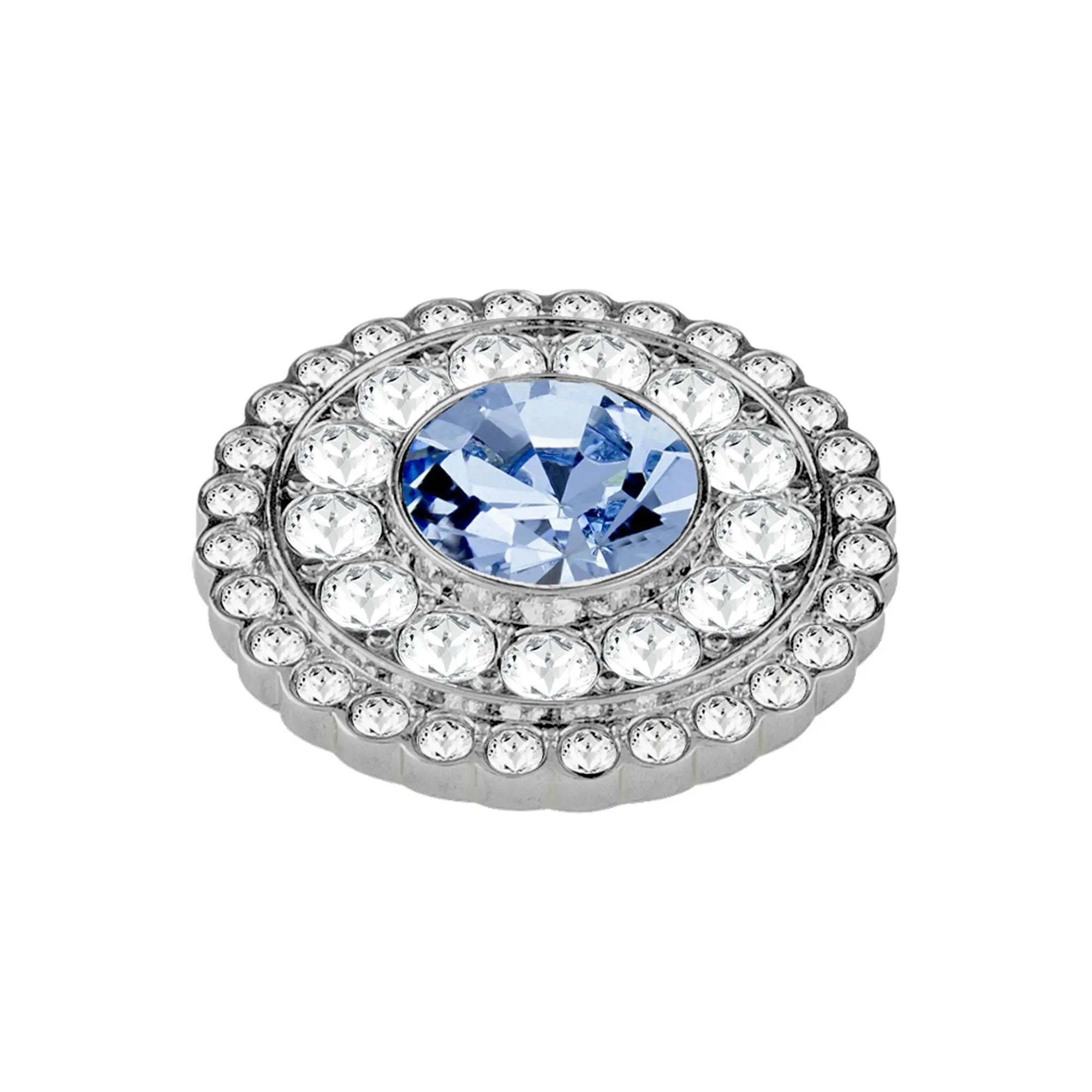 Value Shiny Silver Interchangeable Ring Topper - Light Blue / Crystal ...